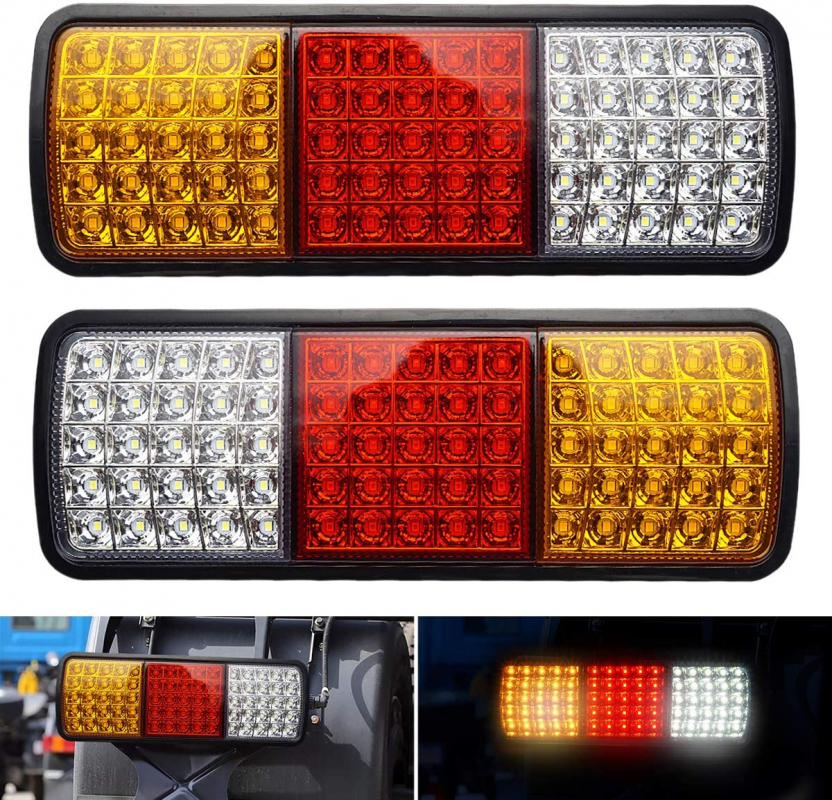 Auovo 75 LED HIgh Brightness Trailers Truck Tail Lights DC12V (2 pcs)