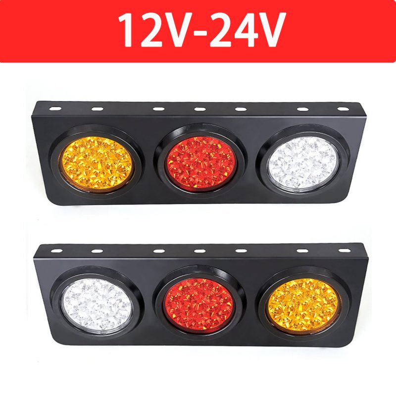 48 LED Truck/Trailer Tail Lights with Iron Bracket Base DC12-24V(2 pcs)