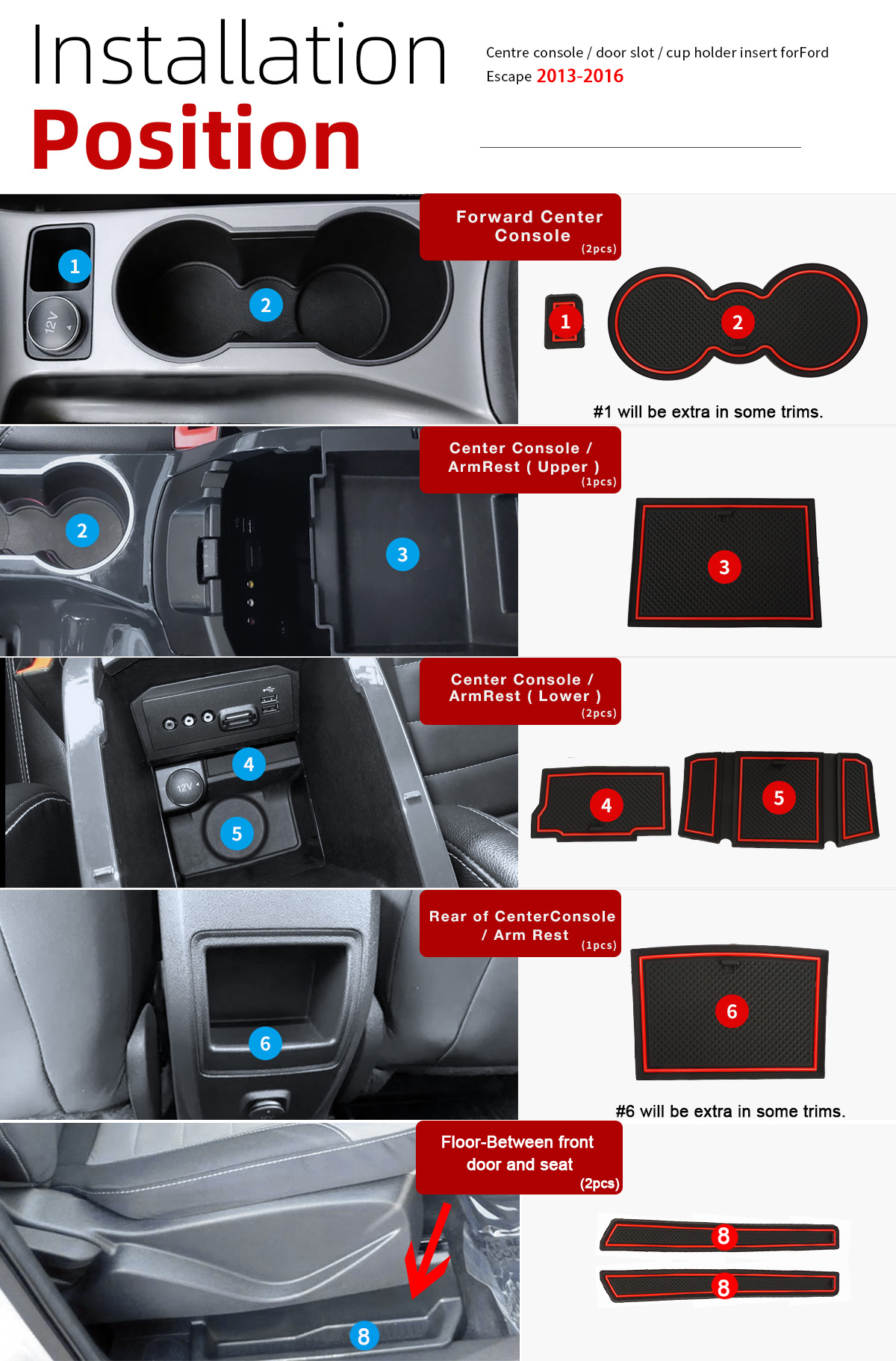 Auovo Liners for Ford Escape 2013-2016 - Auovo.com