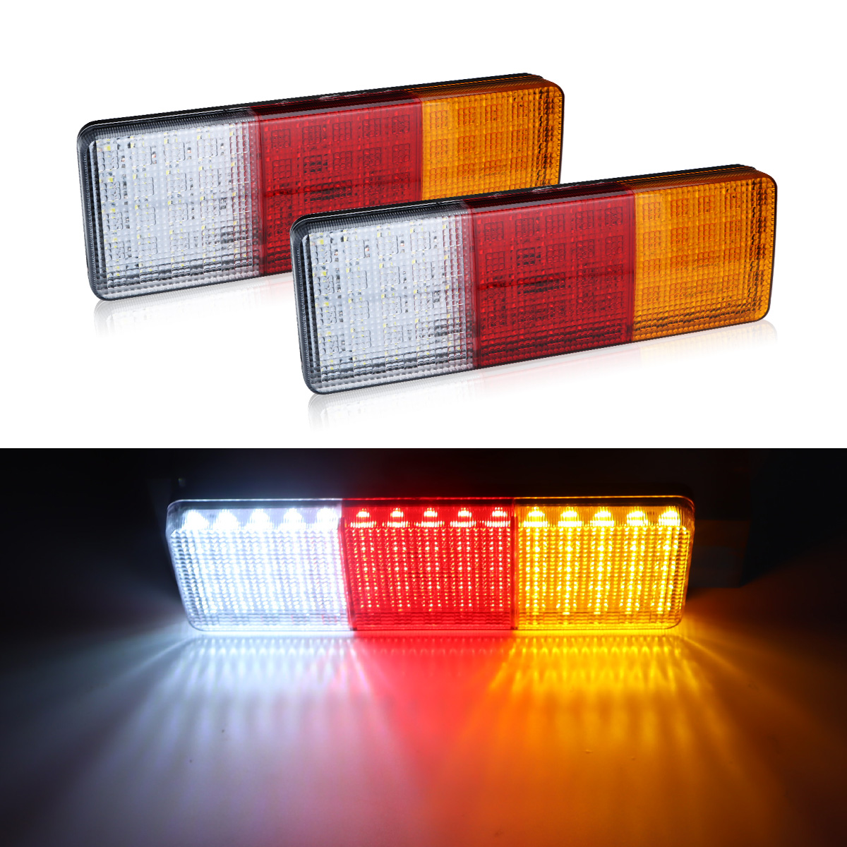 75 LED Tail Light 2PC 24V Waterproof Vehicle Strobe Lights for Truck ...